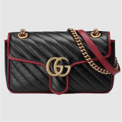 Gucci Gg Women Gg Marmont Small Shoulder Bag In Diagonal Matelassé