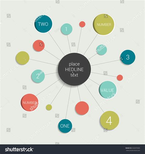 Circle Flowchart Scheme Center Middle Scheme Stock Vector Royalty Free