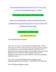 Linux Implementation Proposal Linx LLC Has A New Research And Development Group LSDG Doc