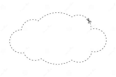 Scissors On Dashed Line Cloud Shape Dash Line And Scissors Dash