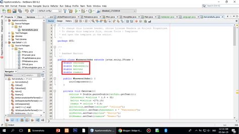cara membuat aplikasi konversi suhu menggunakan java gui belajar koding