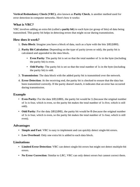 Vertical Redundancy Check Pdf