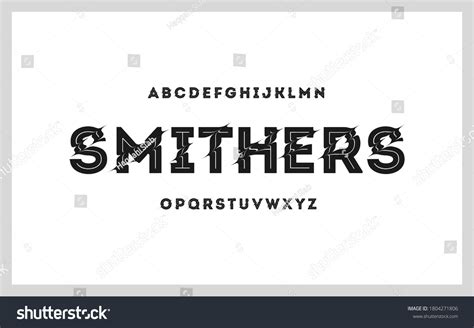 Broken Inline Abstract Typography Modern Typeface Stock Vector Royalty
