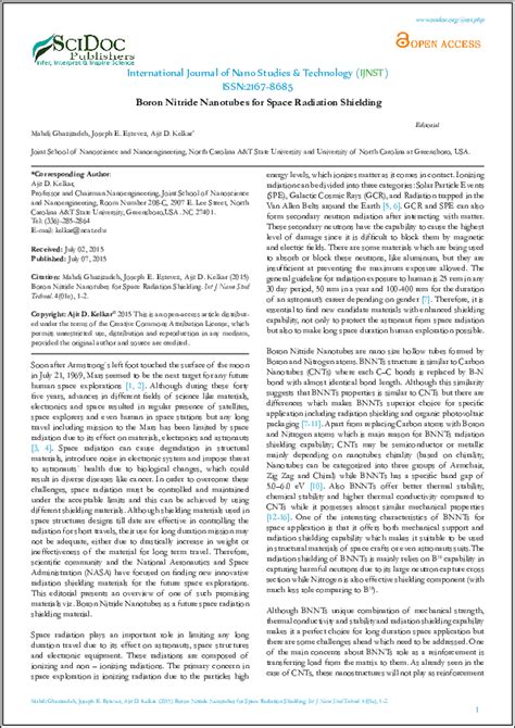 Pdf Boron Nitride Nanotubes For Space Radiation Shielding