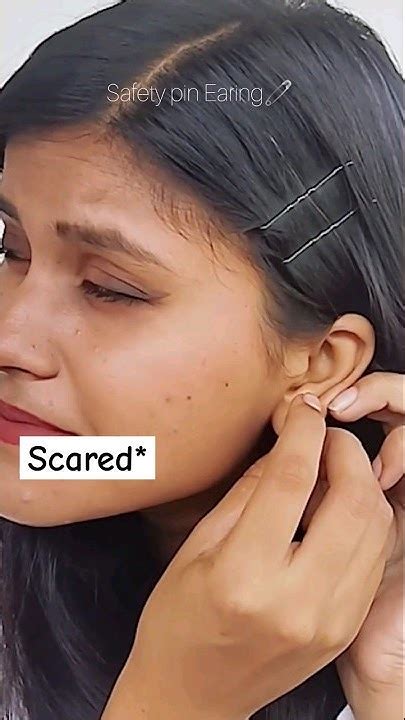 Viral Safety Pin Earing Hack😳 Shorts Hack Viral Shortsfeed