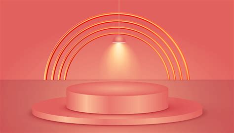 기하학적 형태의 최소 장면입니다 부드러운 분홍색 배경의 실린더 연단 화장품 쇼케이스 숍프론트 디스플레이 케이스를 보여주는 장면 3d 벡터 그림입니다 0명에 대한 스톡 벡터