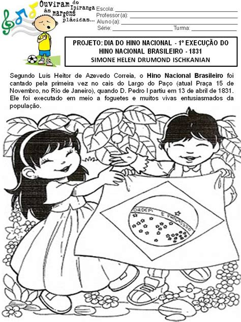 Simone Helen Drumond 41 Atividades Com O Hino Nacional Brasileiro