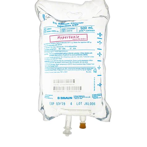 B Braun Sodium Chloride Injection USP Hypertonic ML L