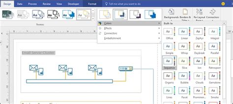 Microsoft Visio Applying Theme Colors And Effects