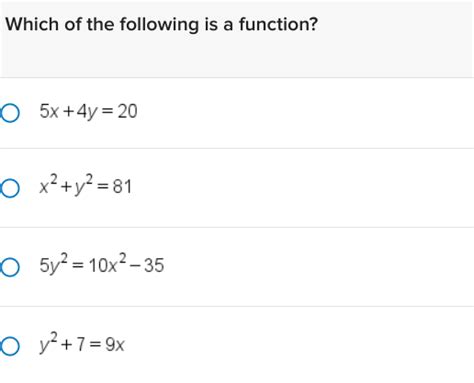 Solved Which Of The Following Is A Function X Y Chegg