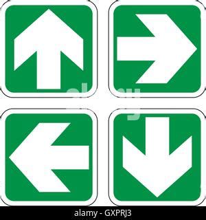 Escape Route Direction Arrows On A Floor Emergency Exit Sign In A Stock Photo Alamy