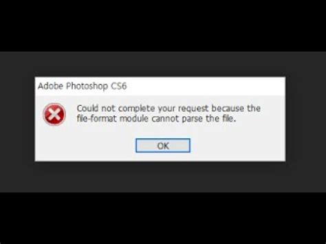 The Photoshop Fix Could Not Fulfill Your Request Because The File