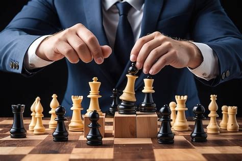 Premium Photo Business Success Concept With Chessboard Side View Man