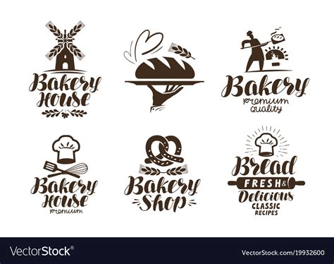 Bakery Bakehouse Label Or Logo Bread Baked Vector Image