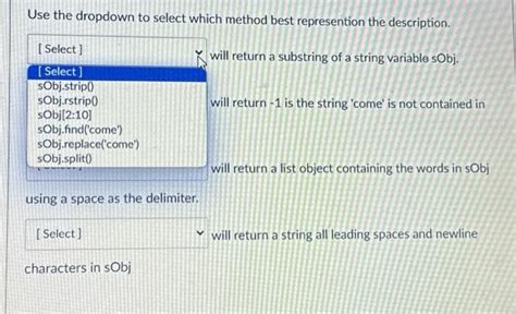 Solved Use The Dropdown To Select Which Method Best Chegg