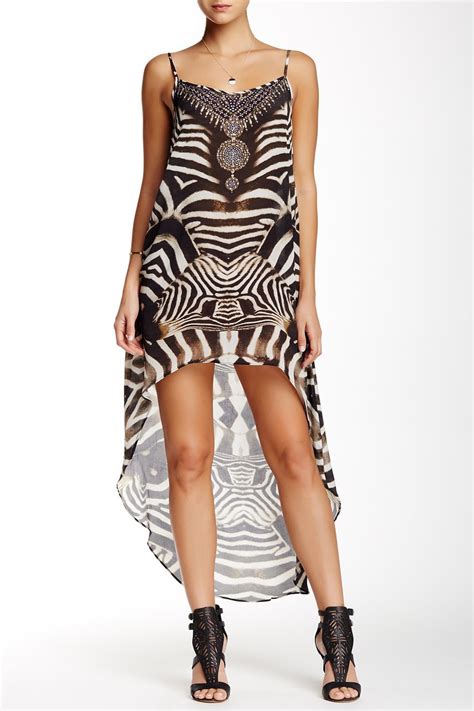 Parides Safari Hi Low Cami Dress Shop Boutique Flirt