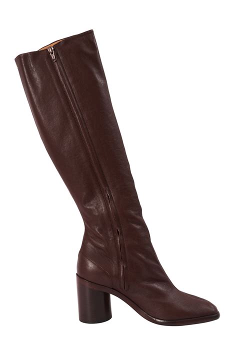 Женские бордовые кожаные сапоги tabi Maison Margiela — купить за 74 970 ...