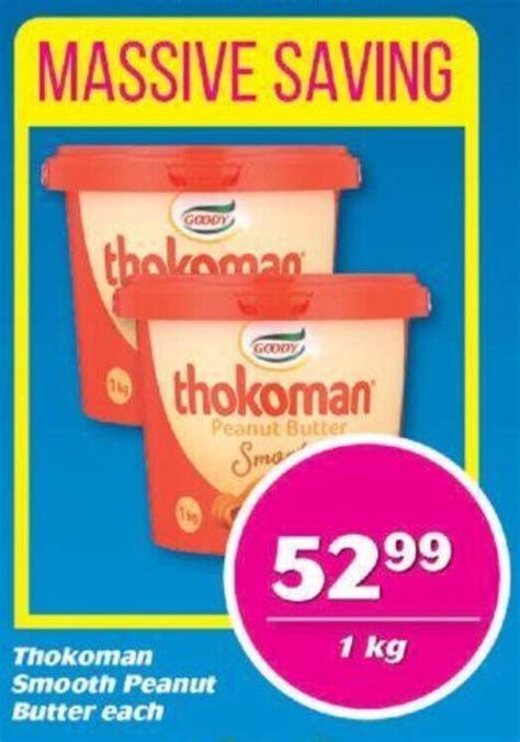Thokoman Smooth Peanut Butter 1kg Offer At Cambridge Food