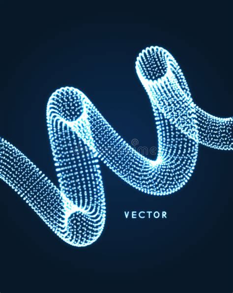 Spiral Connection Structure Abstract Grid Design Stock Vector