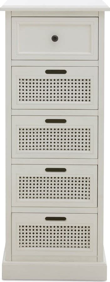 Dunelm Lucy Cane Tall 5 Drawer Chest Cream Shopstyle