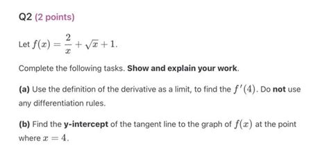 Solved Q2 2 Points Let Fxx2x1 Complete The Following