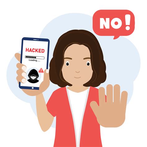Smartphone With Hacker Alertcyber Crime Concept 22480513 Vector Art