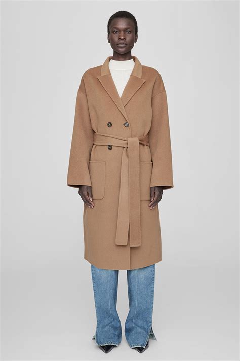 Anine Bing Dylan Coat Camel Cashmere Blend Anine Bing Eu