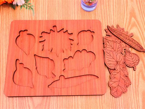 Laser Cut Leaf Jigsaw Puzzles Learning Stem Toys Dxf File Free Download