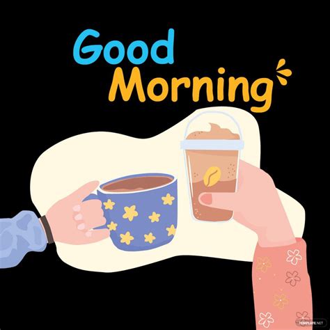 Good Morning Coffee Cup Vector In Illustrator Svg  Eps Png