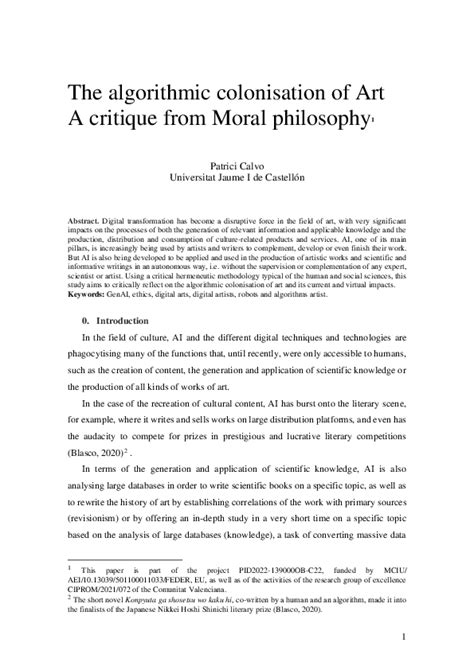 pdf the algorithmic colonisation of art a critique from moral philosophy