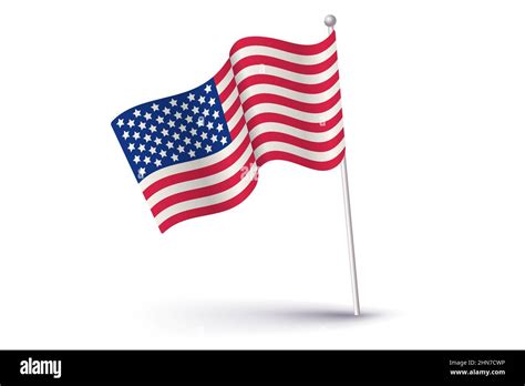 Vector American Flag For Memory Day Or Veterans Day Vintage Flag Of