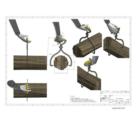 Log Tongs CAD Design Manual Log Carrying Tool For Self Made