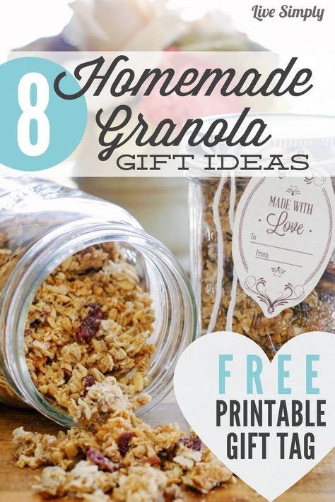 Granola Mason Jar Gift Tags Printable Free FreePrintableTag