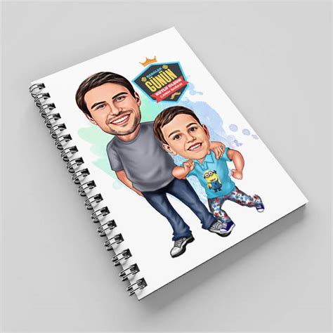 En Yakın Arkadaşım Babam Karikatürlü Defter Hediyemen