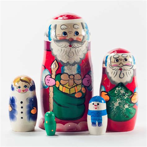 Santa Matryoshka Russian Nesting Doll Christmas T Etsy