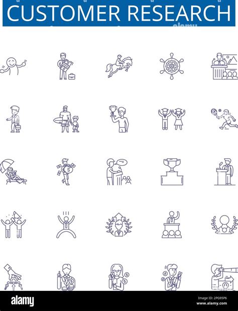 Customer Research Line Icons Signs Set Design Collection Of Customer
