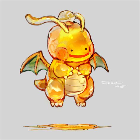 Dragonite Ditto And Transformed Ditto Pokemon Drawn By Sukepmonster