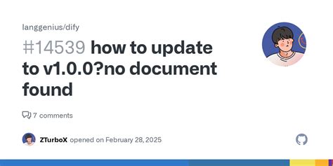 How To Update To V100no Document Found · Issue 14539 · Langgenius