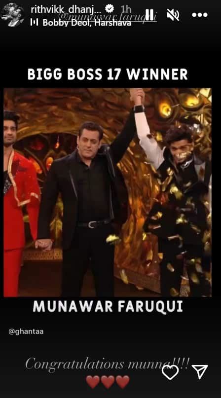 Bigg Boss 17 Winner Prince Narula Aly Goni And Others Congratulate Munawar Faruqui For His