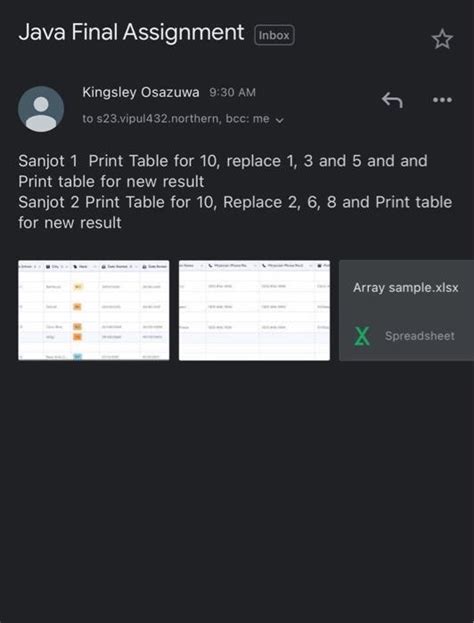 java final assignment inbox sanjot 1 print table for