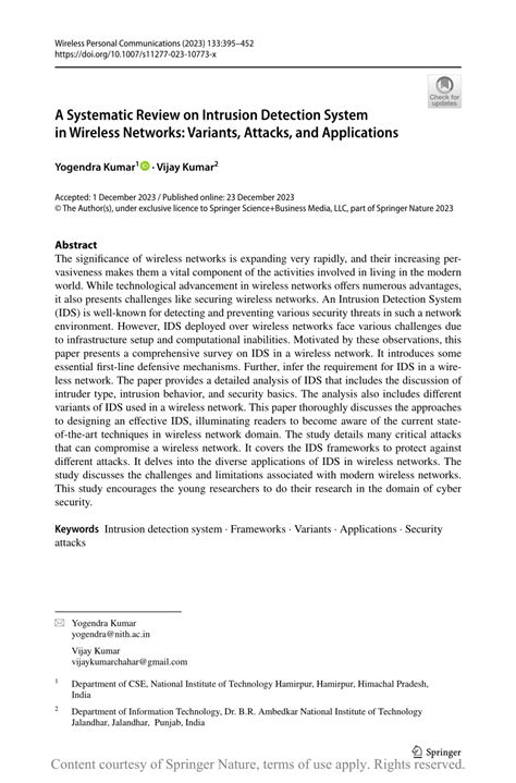 A Systematic Review On Intrusion Detection System In Wireless Networks