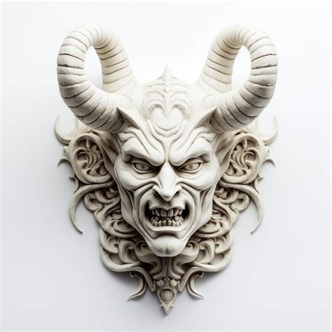 Premium Photo 3d Sculpey Demon Mask Artwork With Devil Horns