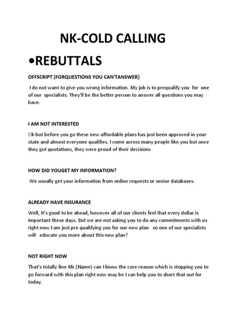 Final Expense Rebuttals Pdf