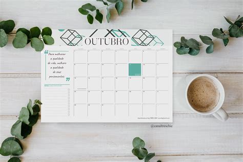 Planner Mensal Para Imprimir Braincp