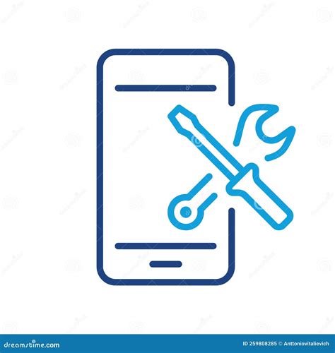 Setting Up Applications On Mobile Phone Color Line Icon Service Of Software Smartphone Linear