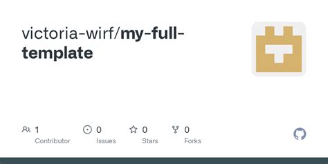 GitHub Victoria Wirf My Full Template