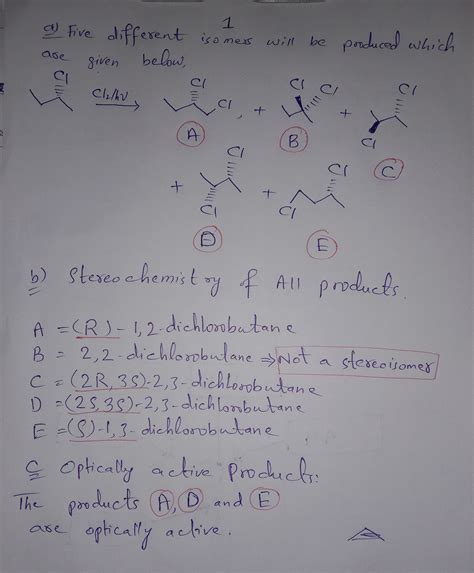 [solved] 1 The Chlorination Of The Following Compound Produces A Course Hero