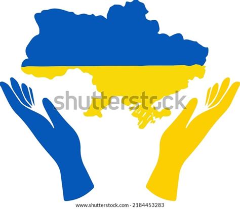 포스터 그리기 우크라이나 국기의 색깔로 스톡 벡터로열티 프리 2184453283 Shutterstock