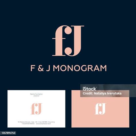 F와 J 모노그램 결합 된 문자 명함 0명에 대한 스톡 벡터 아트 및 기타 이미지 0명 개념 고급 Istock