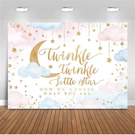 Mocsicka Twinkle Twinkle Little Star Backdrop Gender